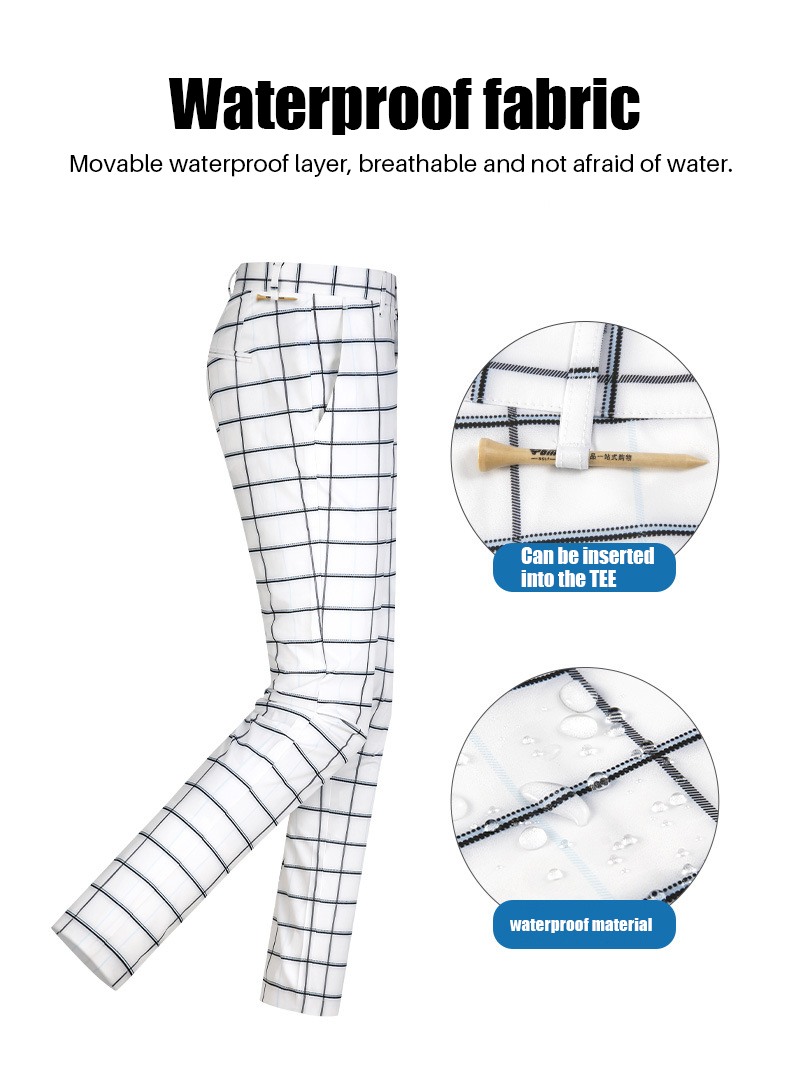 PGM KUZ106 KUZ107 plaid golf long pant high quality stretch men's golf ...