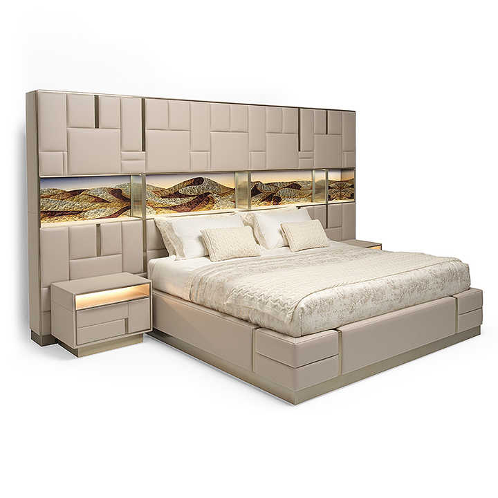 Modern High-end Bedroom Double Bed Luxury Hotel Widescreen High Screen ...