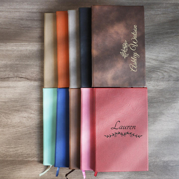Personalized Laserable Leatherette A5 Diary Notebook
