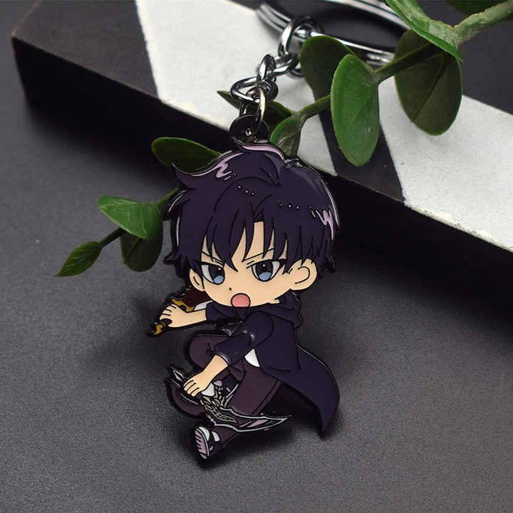 New Design Cartoon Figure Sung Jin Woo Pendant Anime Metal Keychain ...