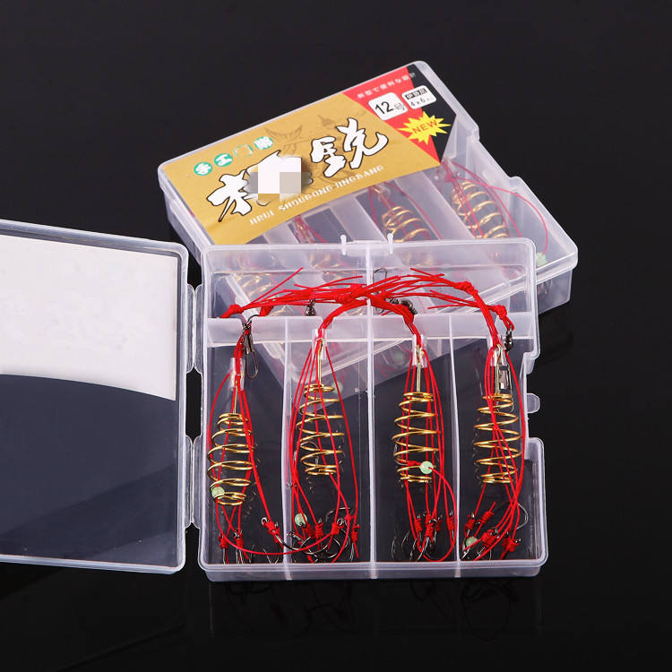 Spring Carbon Steel Red Line Anti Winding Explosive Fishing Hook Set ...