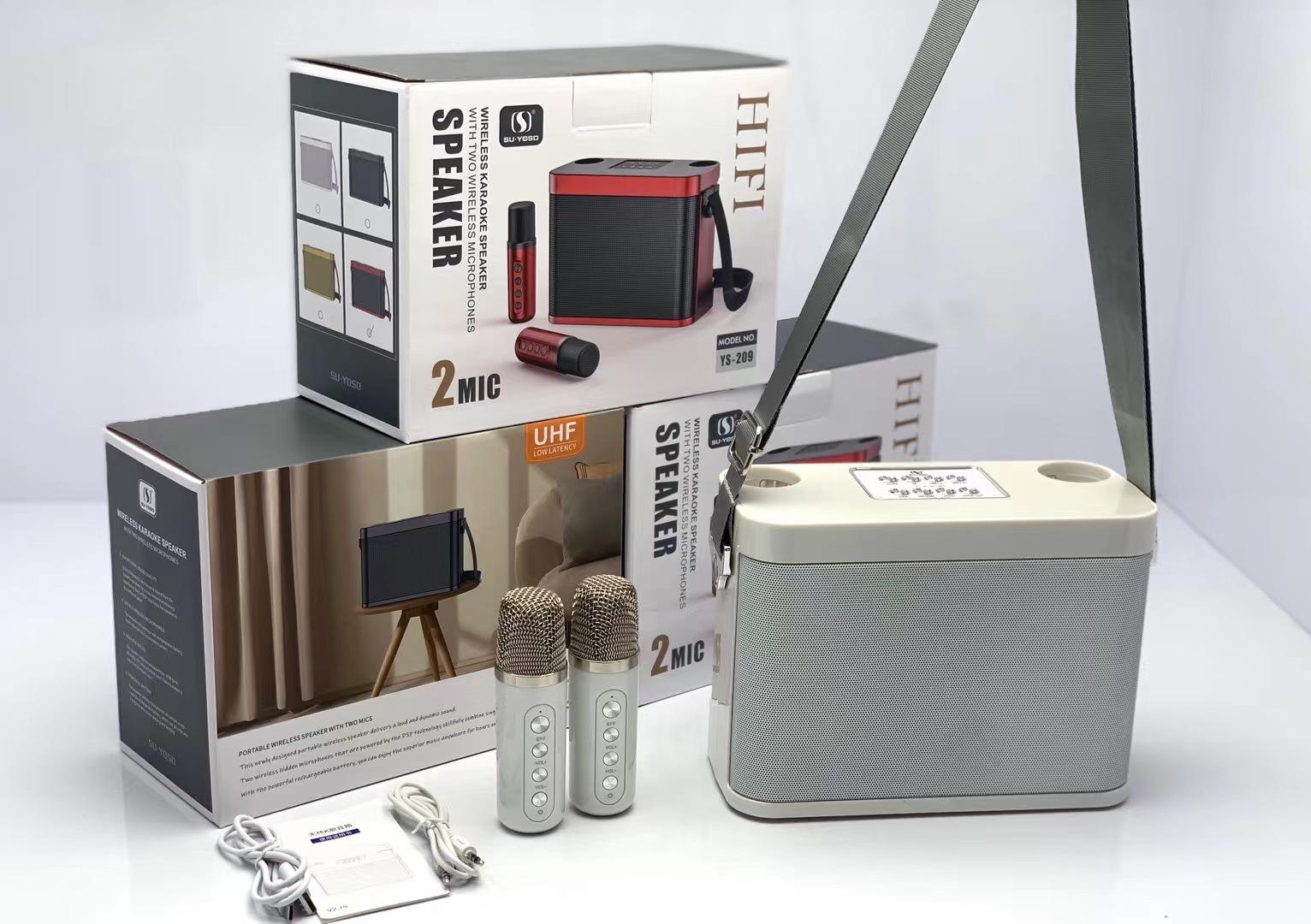 2 in 1 Portable Karaoke Wireless Bluetooth Speaker Dual Mic Speaker ...