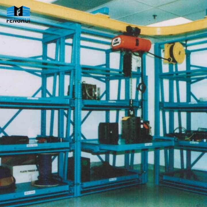 Mold Storage Motor Engine Roll Out Rack with Hoist System