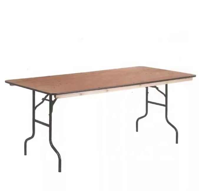Rectangular Fireproof Wooden Top Folding Table for Events Party Useful ...