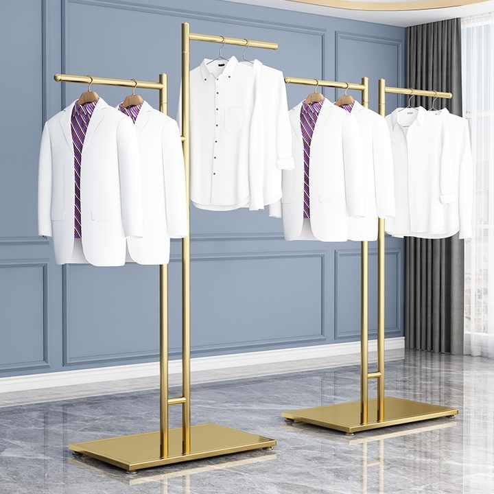 Golden Clothing Store Display Stand - Modern & Stylish