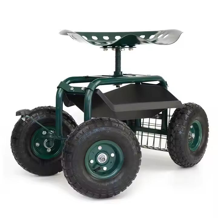 LT LT-39 Green Cart Gardening Work Chair Wheels Adjustable Rotating ...