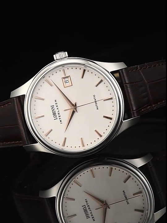 LOBINNI Elegant Ladies Large Face Automatic Watch Blue Dial