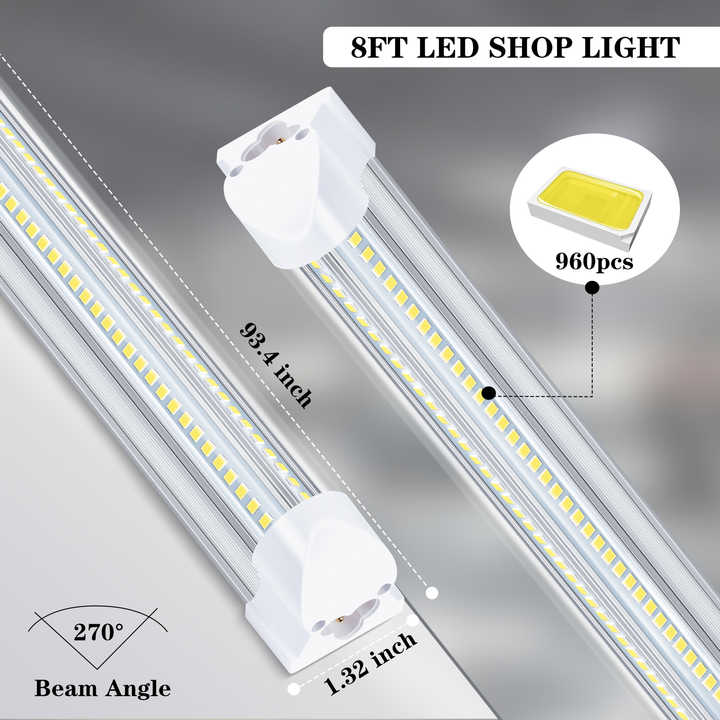 50W 100W V-Shaped T8 LED Tubes for Shop & Warehouse Lighting