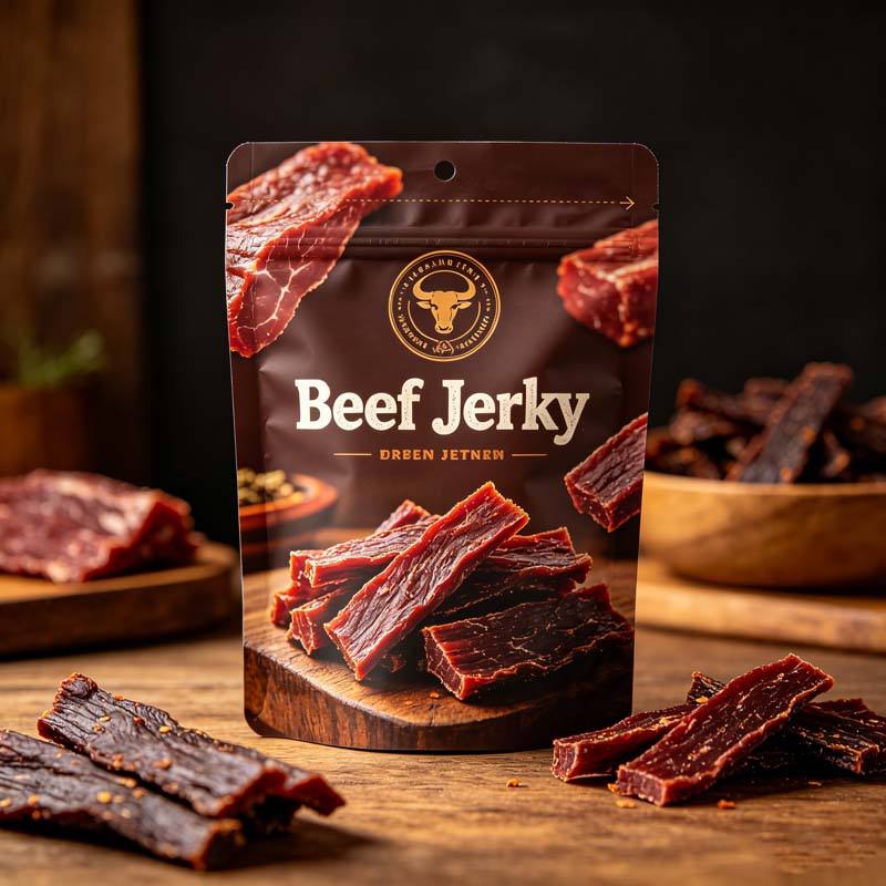 Custom Stand up Pouch Dried Beef Zipper Airtight Moisture Resistant ...