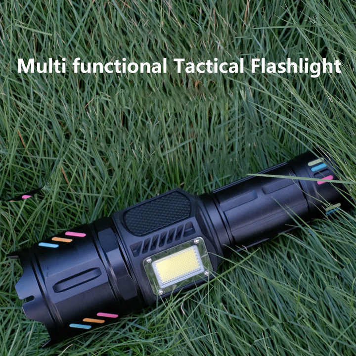 Fluorescent Flashlight White Laser 30W LED RGB Light Torch 5400mAh USB ...