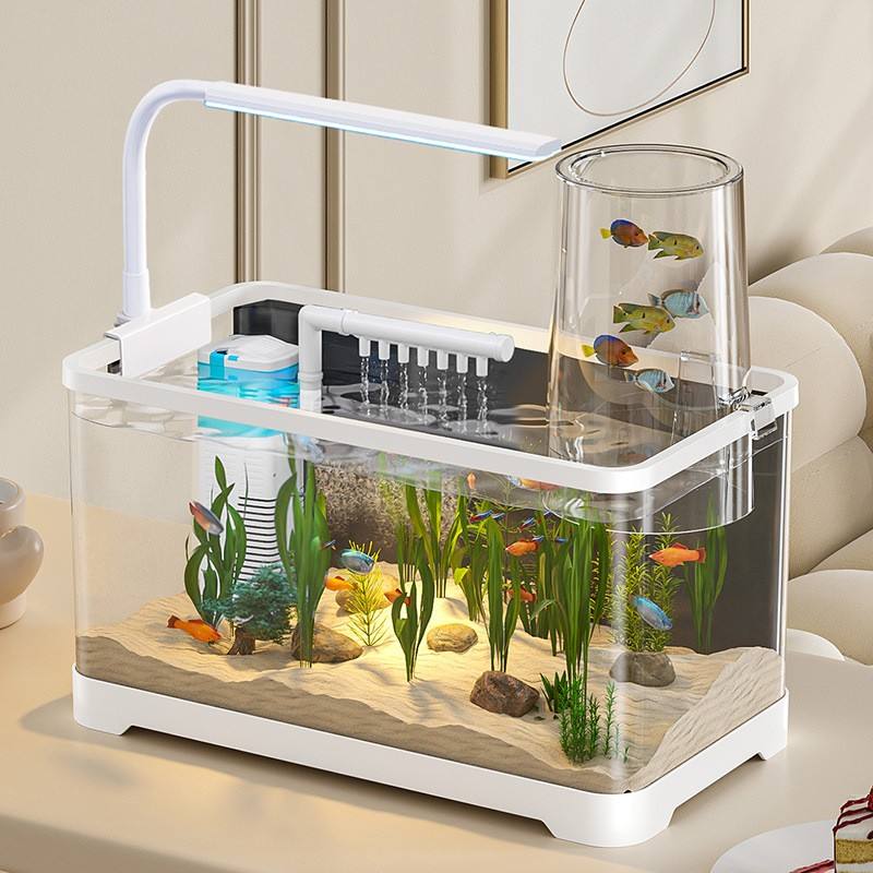 Small Fish tank 2026 Living Room Integrated Filtration and Oxygenation ...