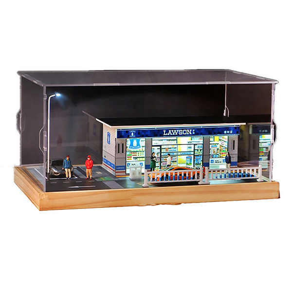 1:64 Miniature Scene Building Model Toys with Lights Small Scale City ...