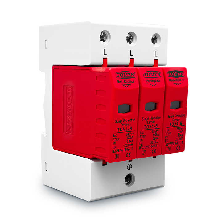 TOMZN AC SPD 3P 30KA~60KA B ~385VAC House Surge Protector Protective ...