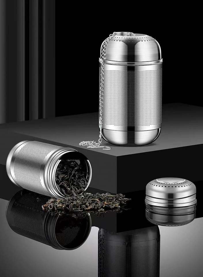 Portable Stainless Steel Tea Infuser with Lid Fine Mesh Coffee Filter ...