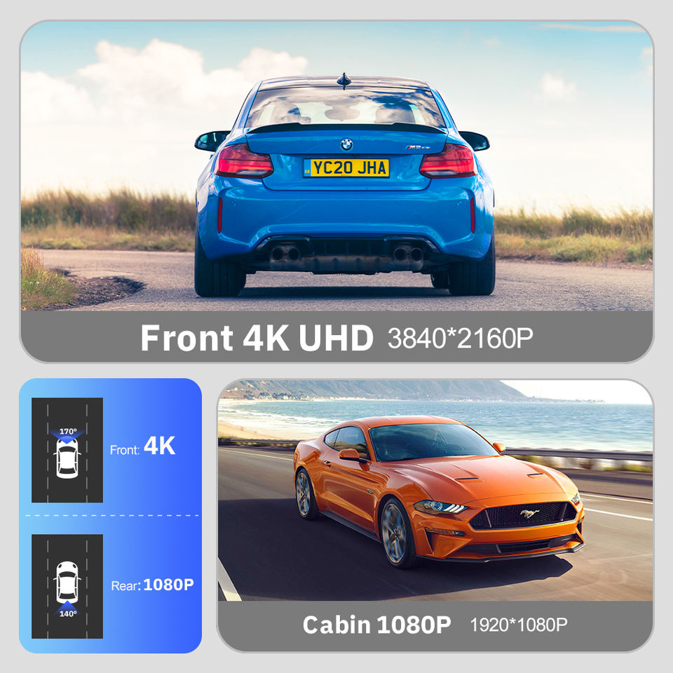 2025 Upgraded 3" Ips Hd Screen Dual Dashcams for Cars With Night Vision ...