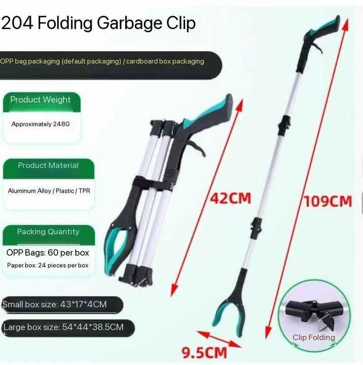 Trash Picker Grabber Reacher Tool Garbage Tongs Claw Sanitary Clamp ...