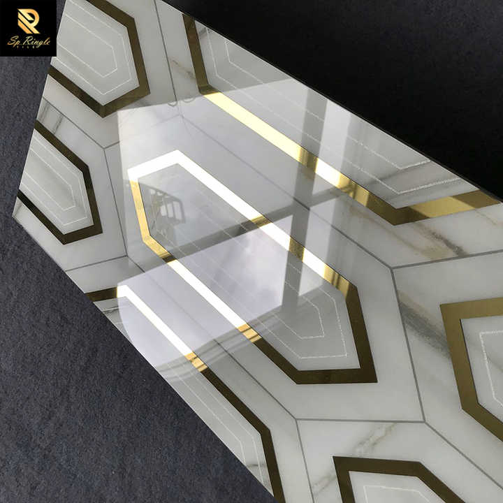 Springletile Gold Inlay Tile - Durable, Non-Slip Porcelain