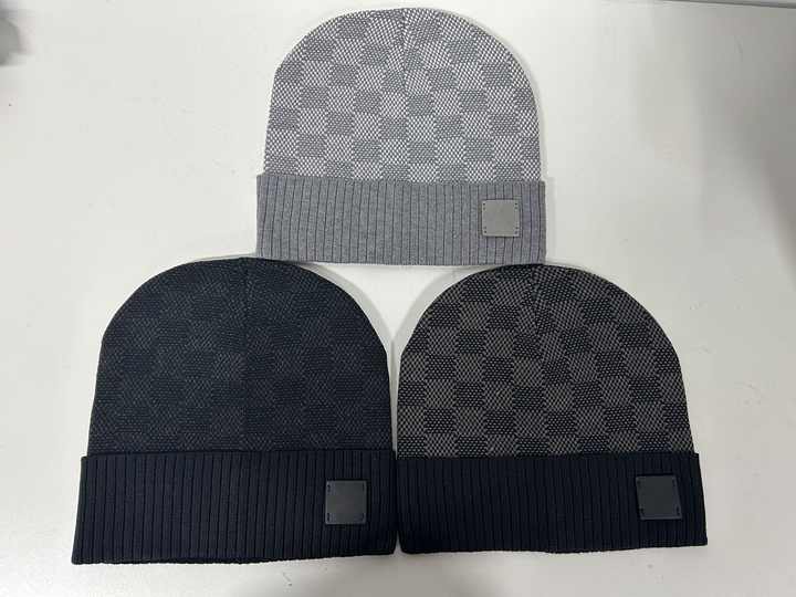 Autumn Winter Fashion Wool Beanie Plaid Letter Knitted Hat Warm unisex ...