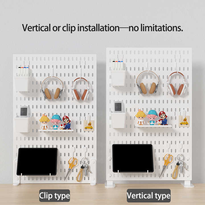 Office Desk Storage Pegboard: Clip-On Workstation Display & Storage ...