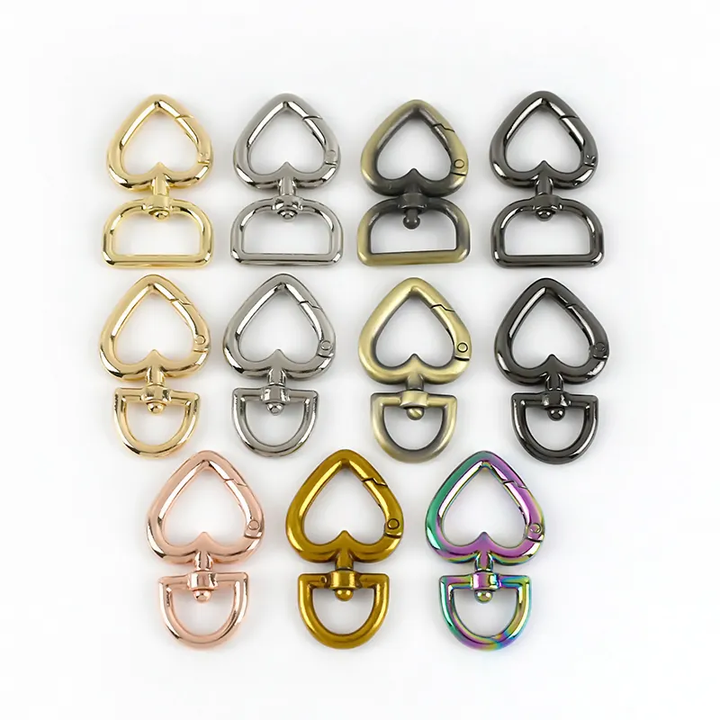 Factory Sales Heart-Shaped Spring Buckle Hardware Accessories Love Key ...