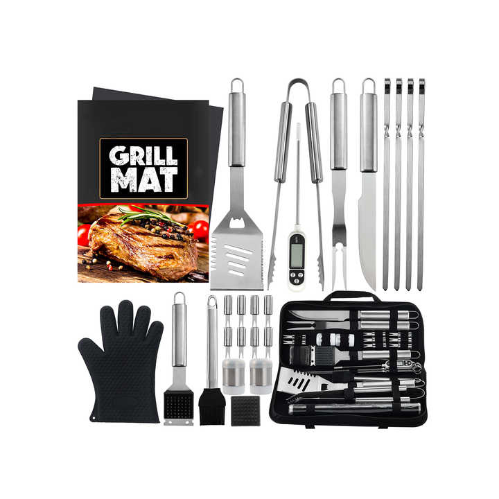 26PCS Ergonomic BBQ Tool Kit - Professional Outdoor Cooking