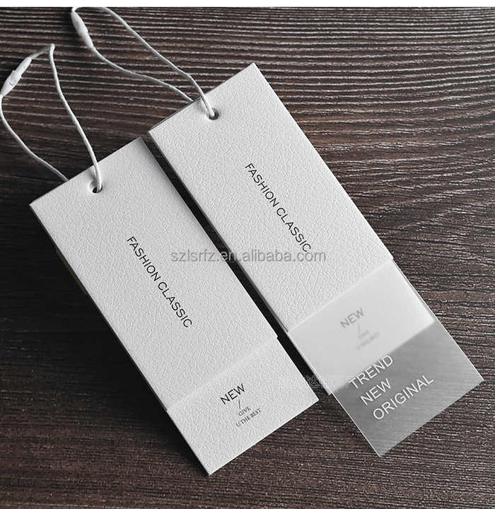 Custom Silver Foil Debossed Logo PVC Garment Tags