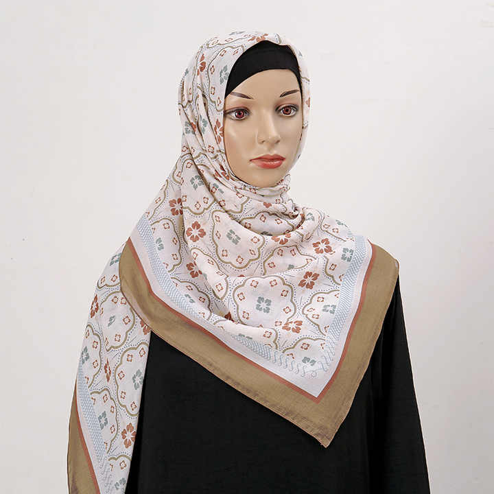 Fashion Malaysia Floral Hijab Hair Wrapping Head Scarf Printed Tudung ...