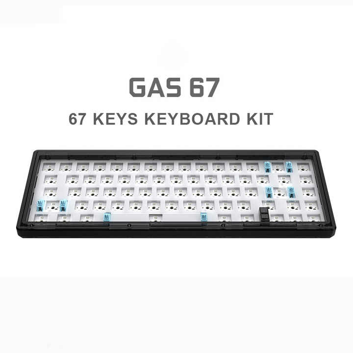CIY GAS67 67 Keys Transparent Case PC Plate RGB Wired Mechanical ...