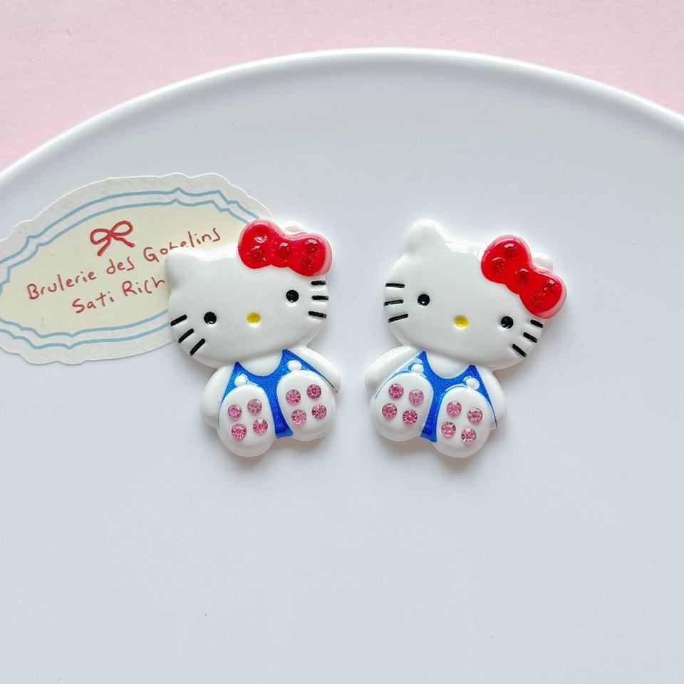 Checkered Pattern Hello Kitty KT Cat Bow Five-Pointed Star Acrylic ...