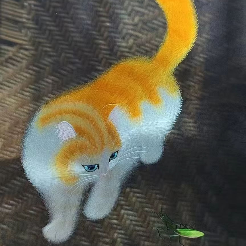 Handmade 100% Silk Su Embroidery(two Sides) Table Display-two Color ...