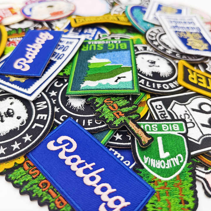 Custom Logo Design Embroidered Patches Heat Press Iron Backing Sew-On ...