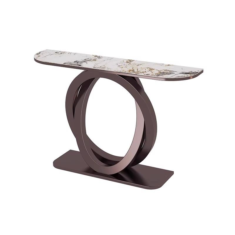 Modern European Style Metal Rock Board Console Table with Rock Board ...