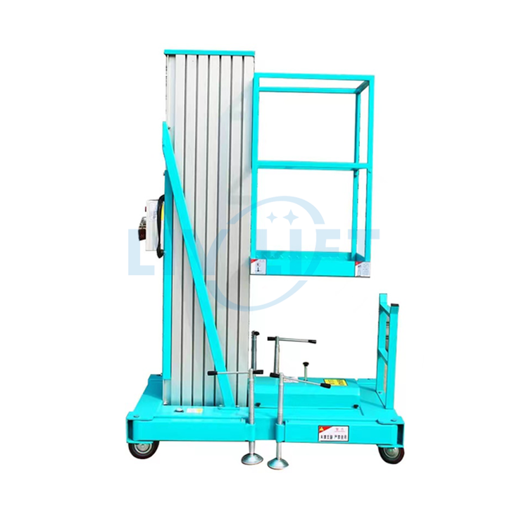 4m 100kg Hydraulic Lift Vertical Lift Aluminium Single MastSingle Mast ...