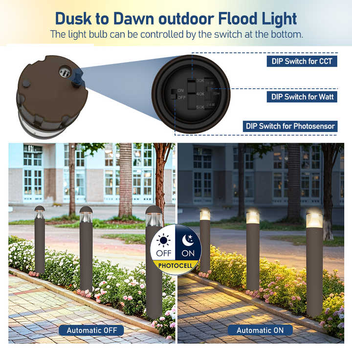 UL ETL 5000K 14W Aluminum Garden Lamp Waterproof IP65 Modern outdoor hotel lights led bollard ...