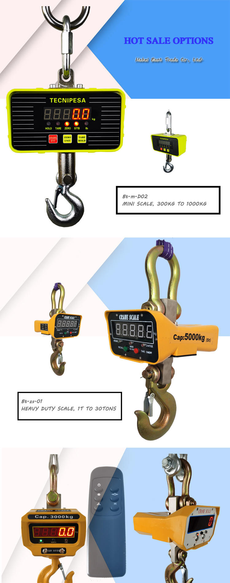 Wireless Weighing Scale Digital Crane Scale 3T Digital Crane Scale ...
