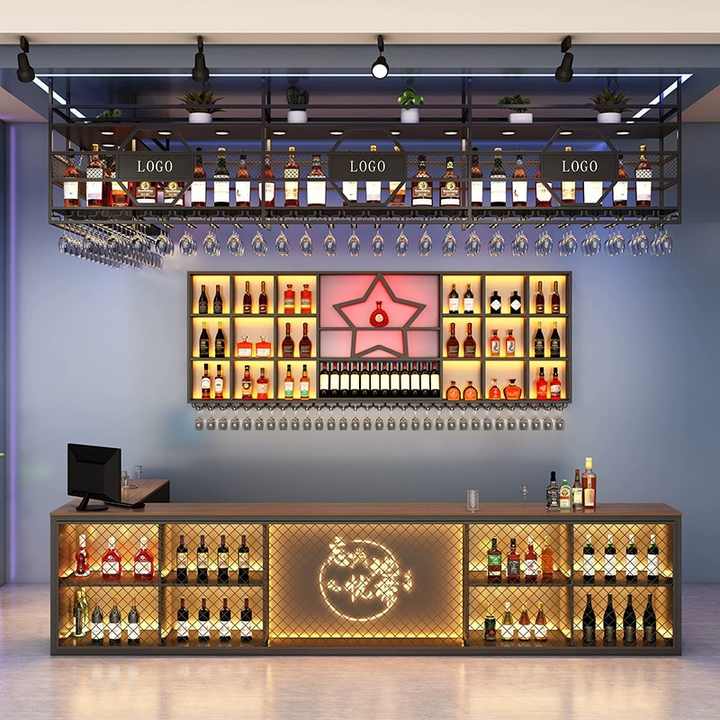 Customizable Heavy-Duty Industrial Style Reception Counter for Coffee ...