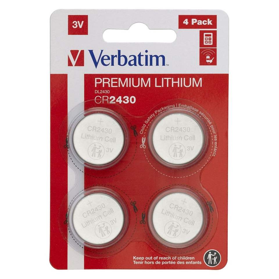 Verbatim CR2430 3V Lithium Battery Pack of 4 #23942495345| Alibaba.com