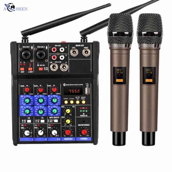 Mini Mixer Professional 4 Channel USB Digital Audio Mixer
