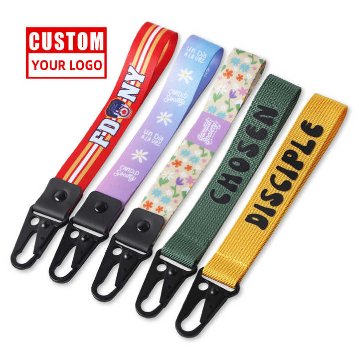Customized Polyester Printed Short Carabiner Keychain