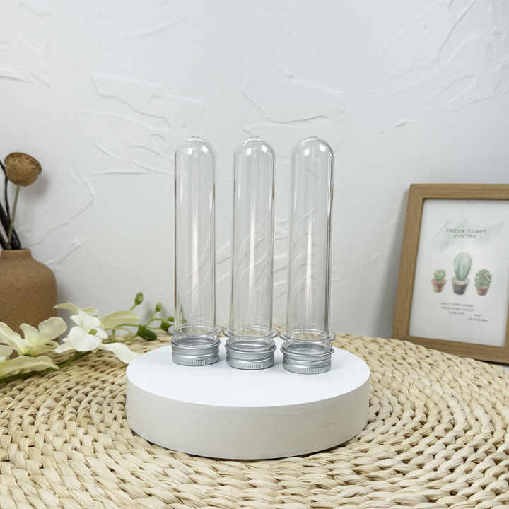 Plastic Flat Base Bottom Plastic PET 65ml clear test Tube Bottle with ...