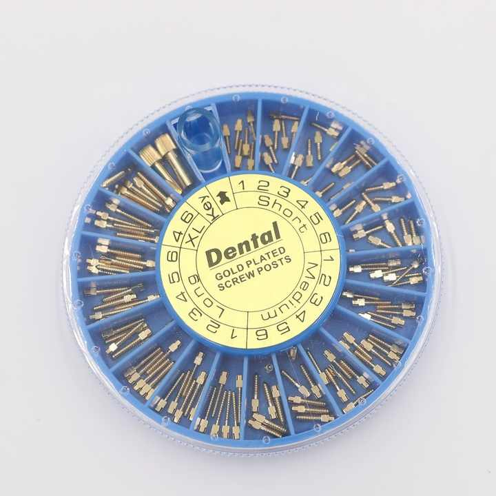 Dental Screw Post - Stainless Steel, Golden Plated, or Titanium Coated