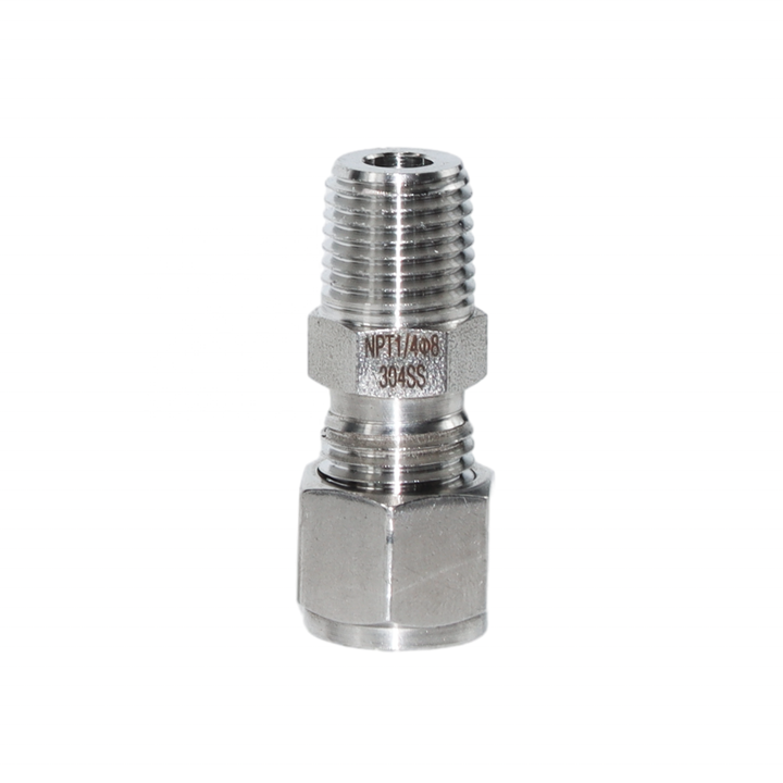 DKV Double Ferrule Straight Adapter NPT Male Connector 304 Stainless ...