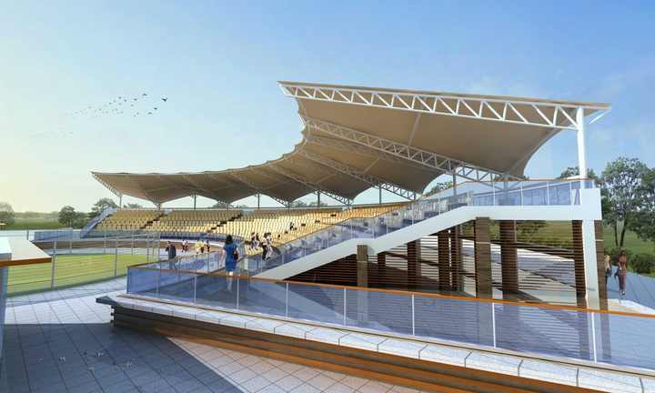 PVDF PTFE Steel Tensile Membrane Structure for Sports Halls