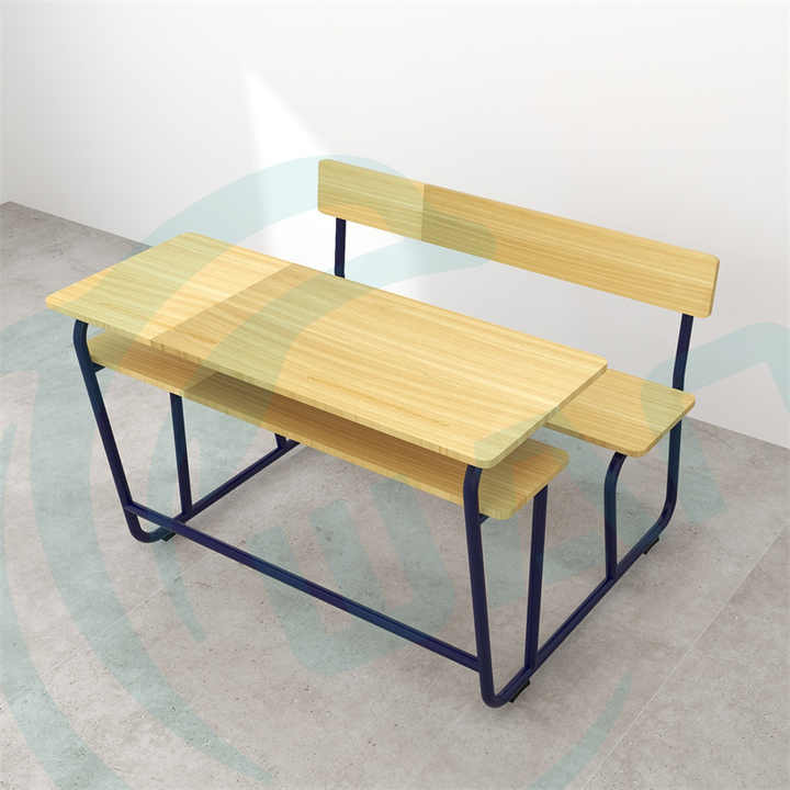 Connected Wooden Metal Classroom Double Table and Chair School Desk ...