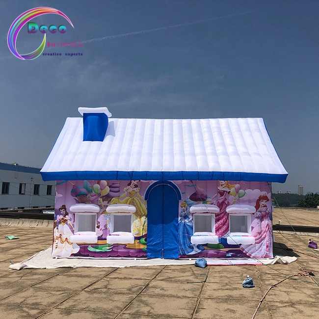 Customizable Inflatable Cartoon Cottage Bouncy House - OEM/ODM Available