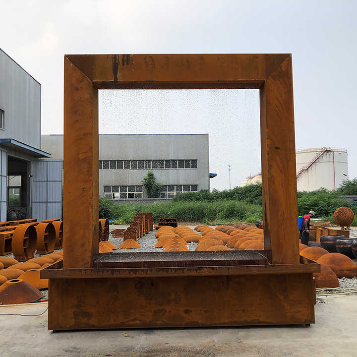Tall Door-Shape Corten Steel Waterfall Fountain with Recirculating Pump ...