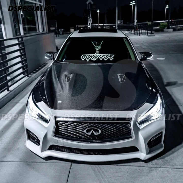 Gtr Style Carbon Fiber Engine Hood Bonnet for Infiniti Q50 Q50S Q50L ...