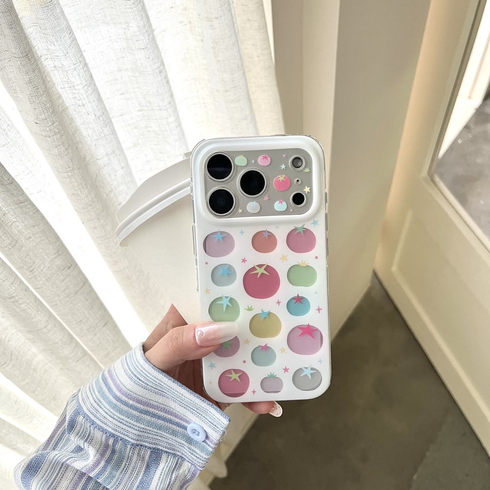 Cute Cartoon Tomato Phone Case with Stand Fashion Cover for iPhone 17 ...