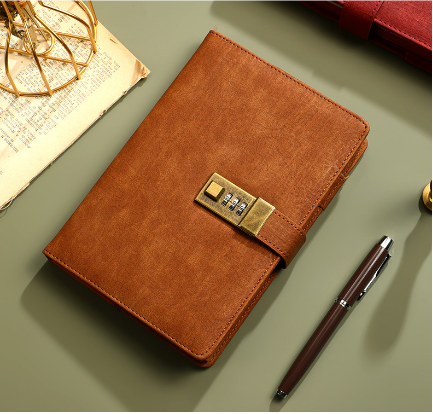 Custom Make Leather Lockable Number Lock Diary Hot Popular Password ...