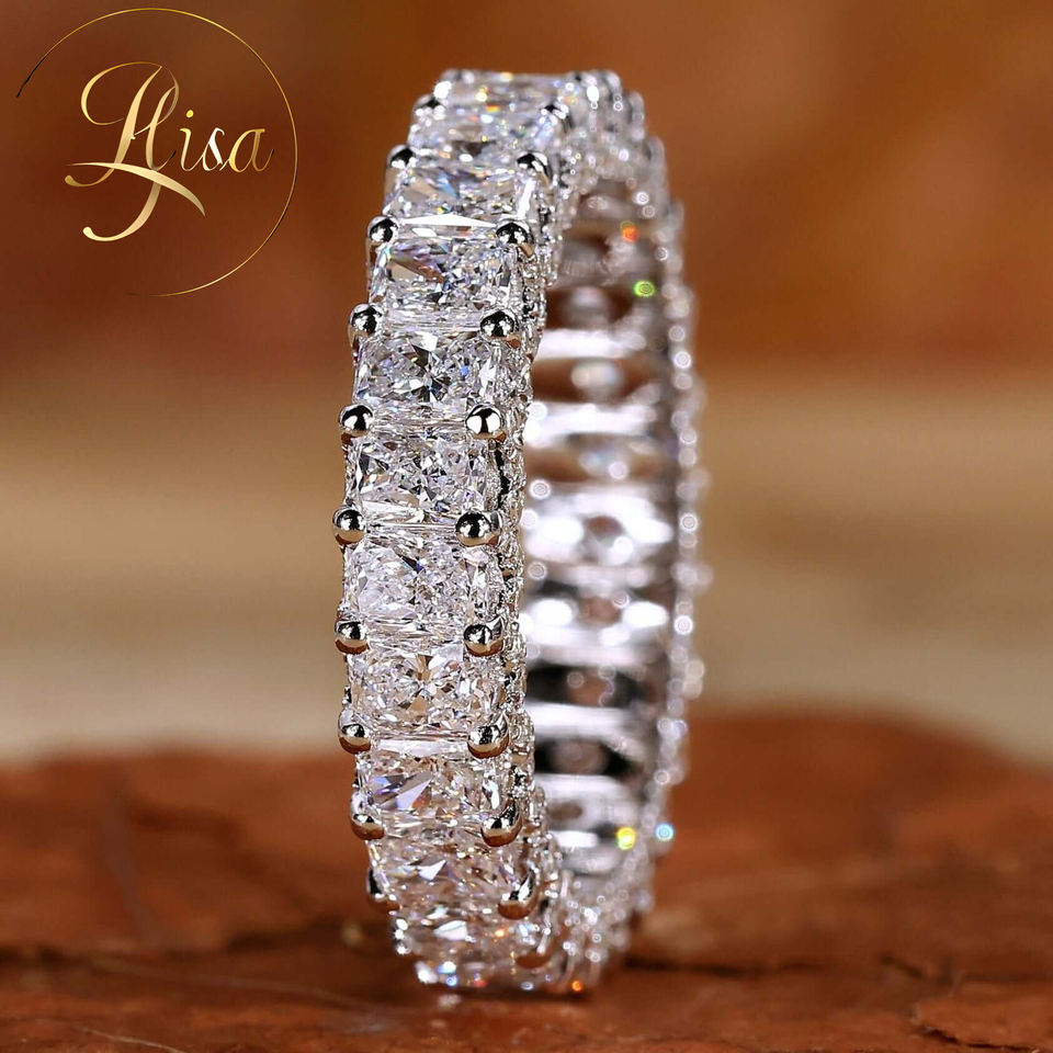 GIA IGI Certified Lab Grown Diamond Eternity Ring - 18K Gold